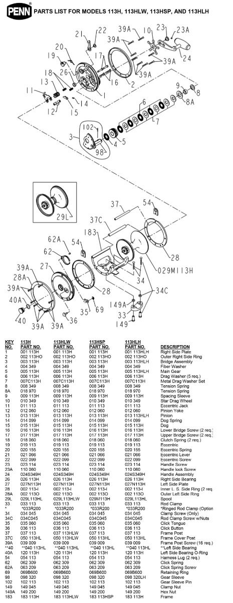 Fishing Pole Reel Parts